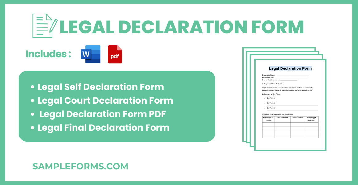 FREE 18+ Legal Declaration Form Samples, PDF, MS Word, Google Docs