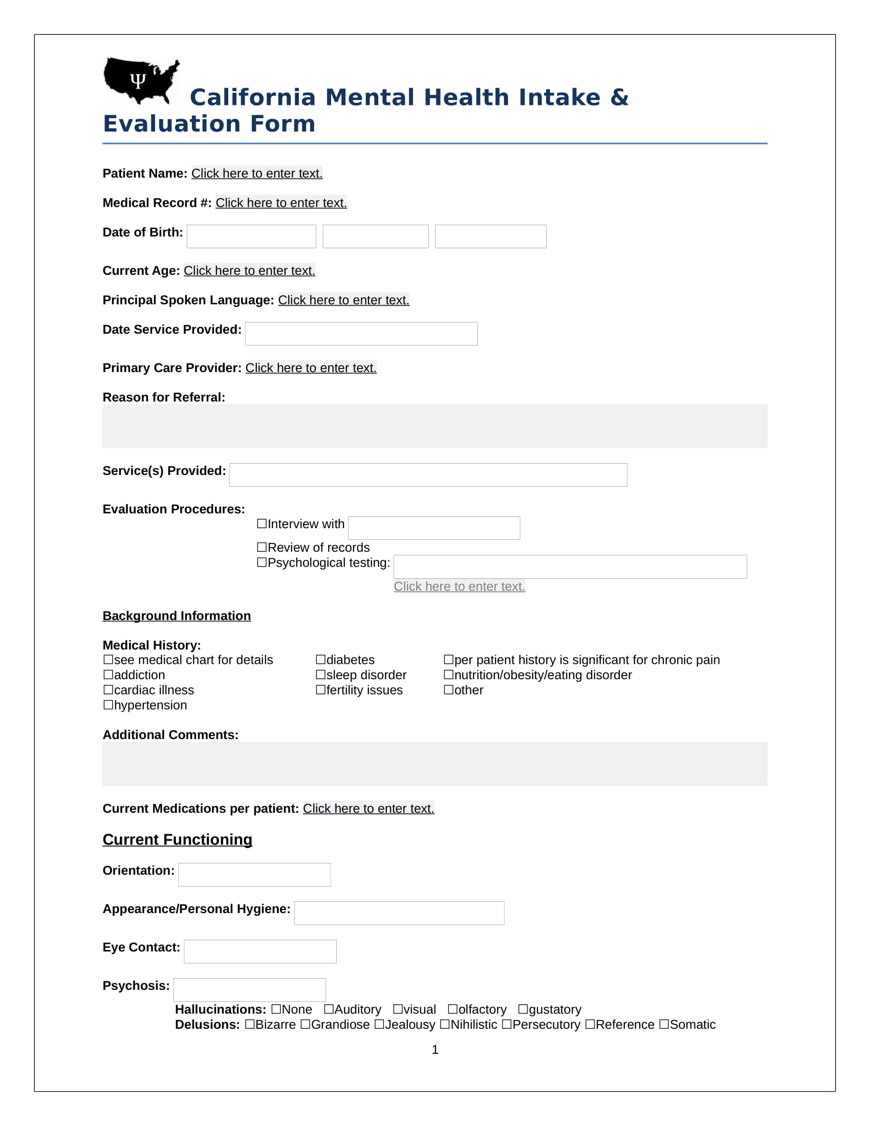 FREE 9+ Mental Health Providers Intake Forms in PDF | MS Word
