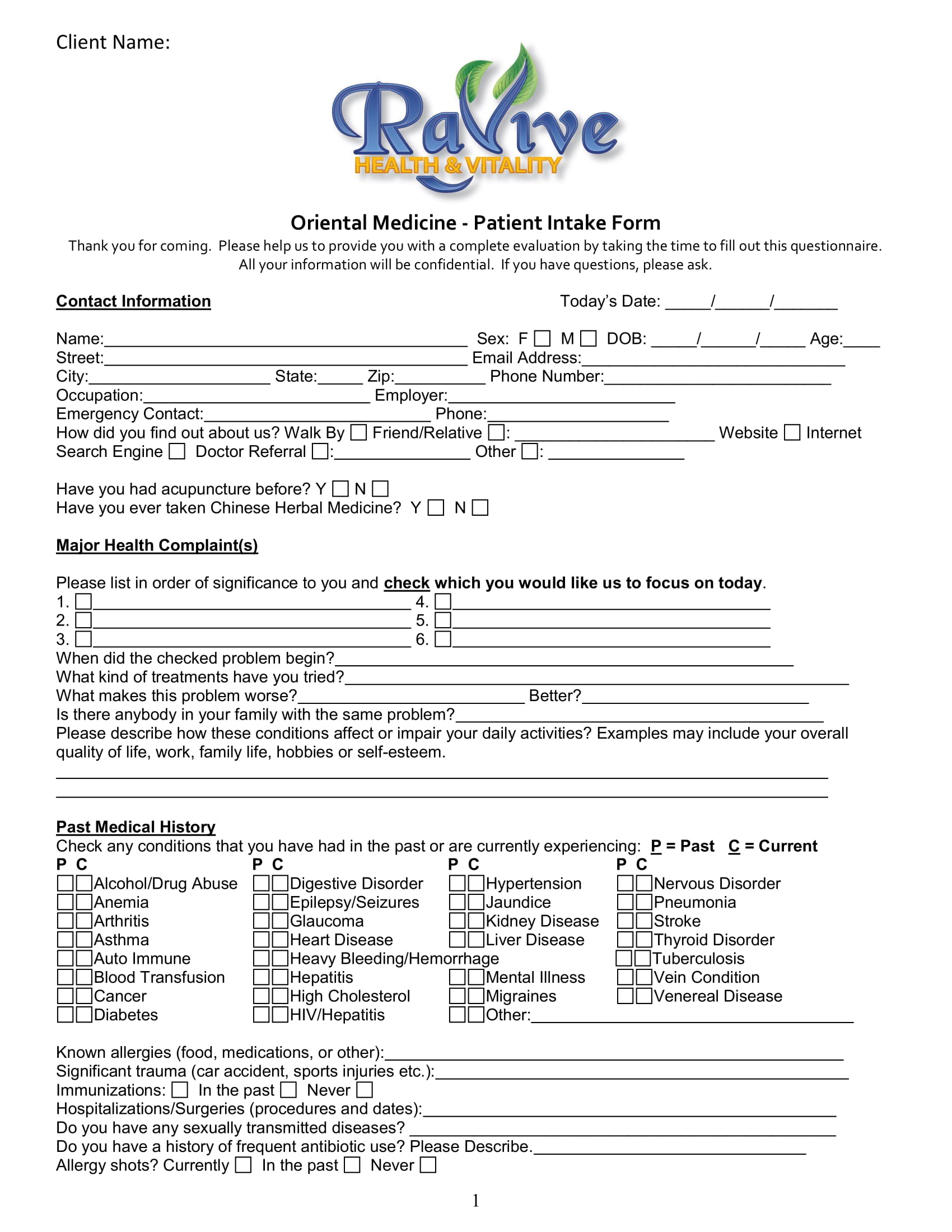 FREE 9+ Medicine Patient Intake Forms in PDF | MS Word