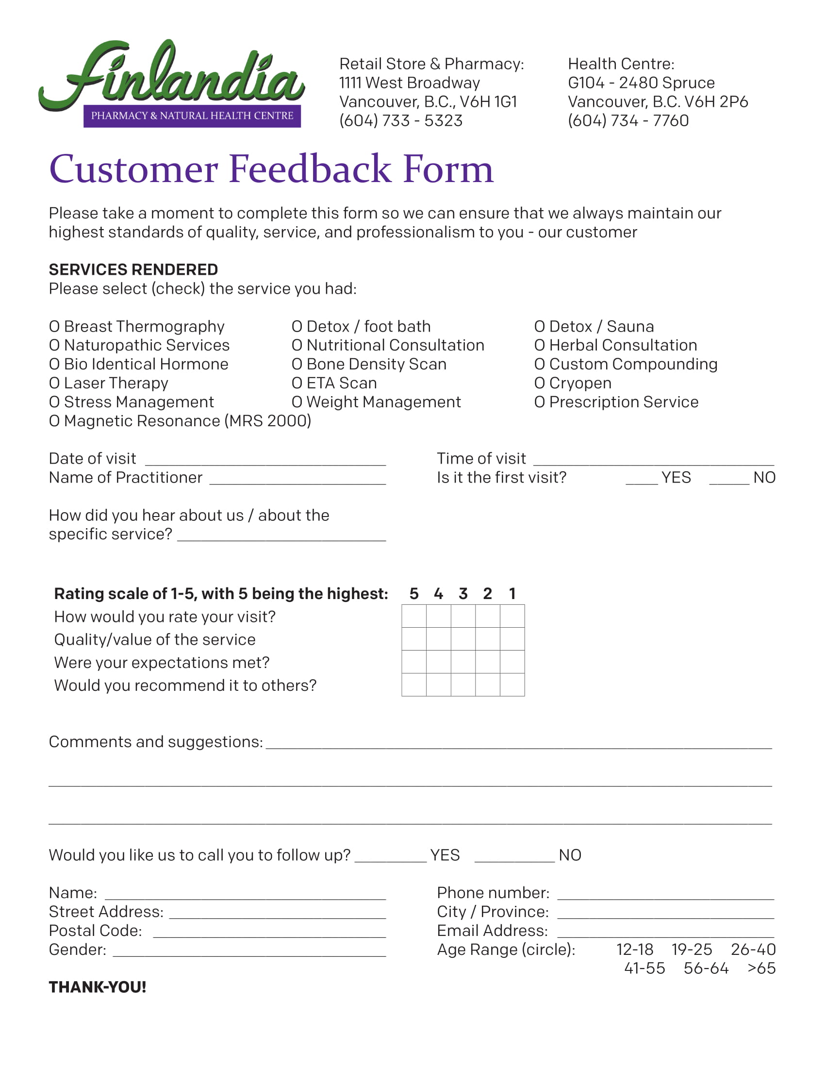 FREE 16+ Customer and Guest Feedback Forms in PDF | MS Word