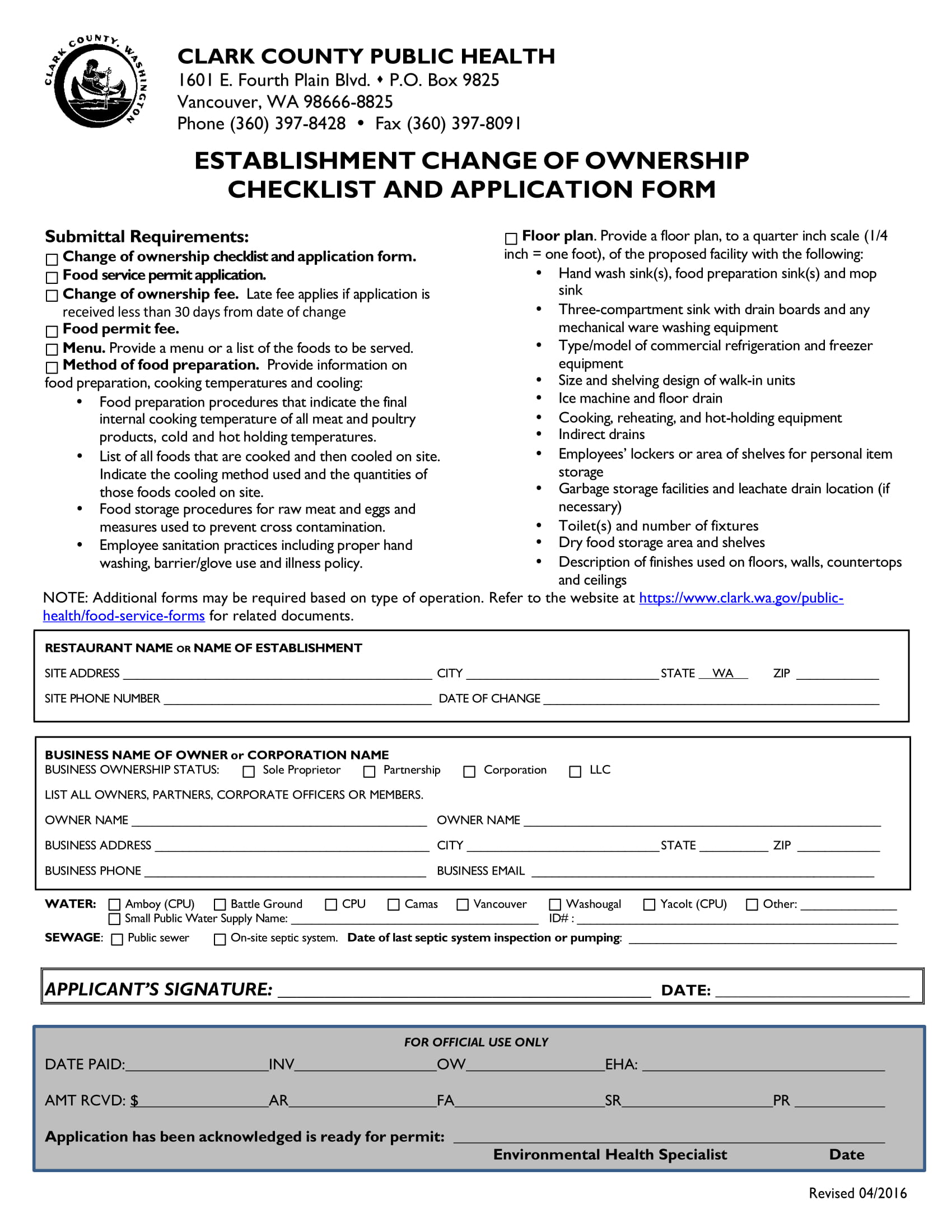 FREE 4+ Restaurant Transfer of Ownership Forms in PDF | MS Word