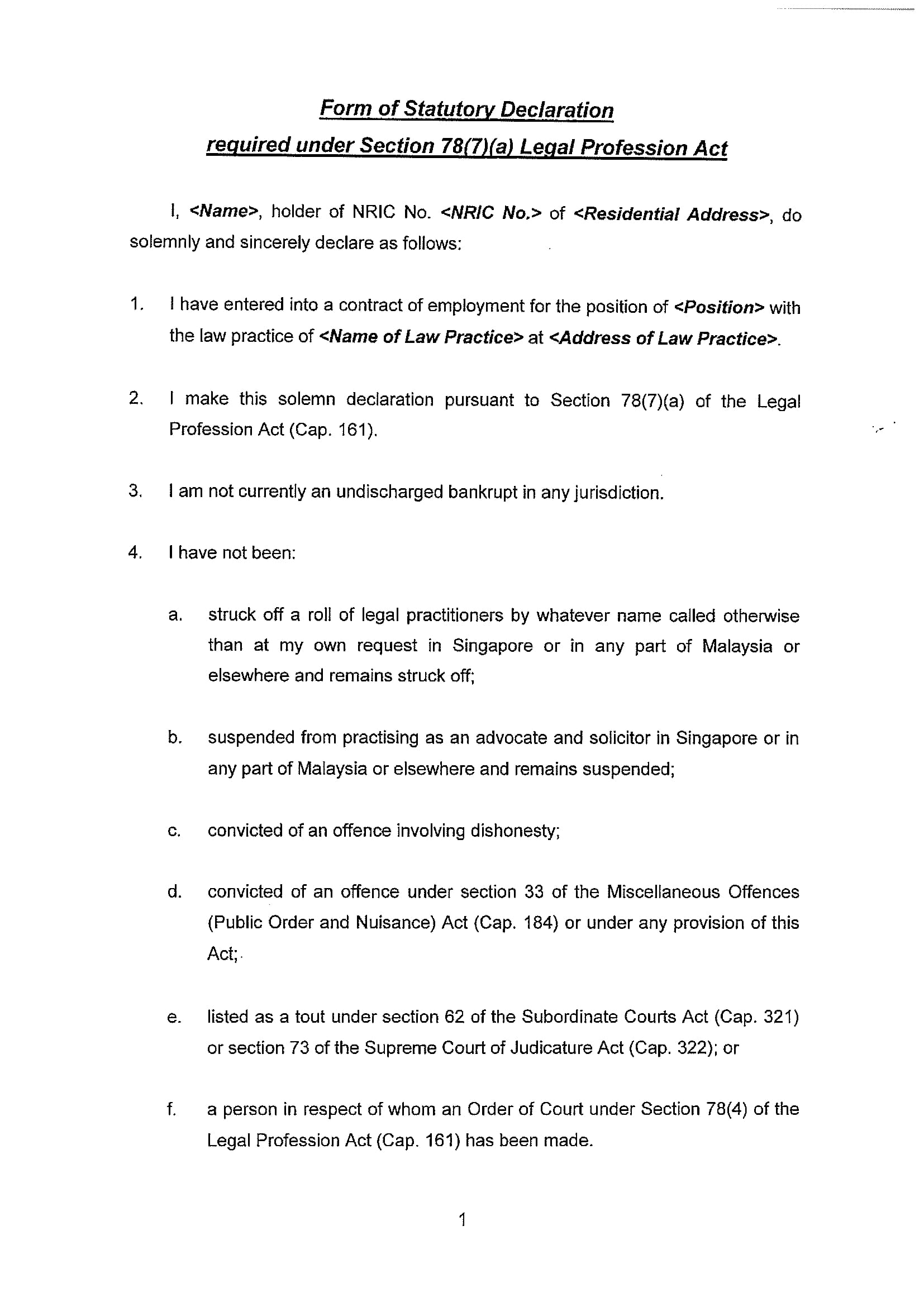 FREE 18+ Legal Declaration Form Samples, PDF, MS Word, Google Docs