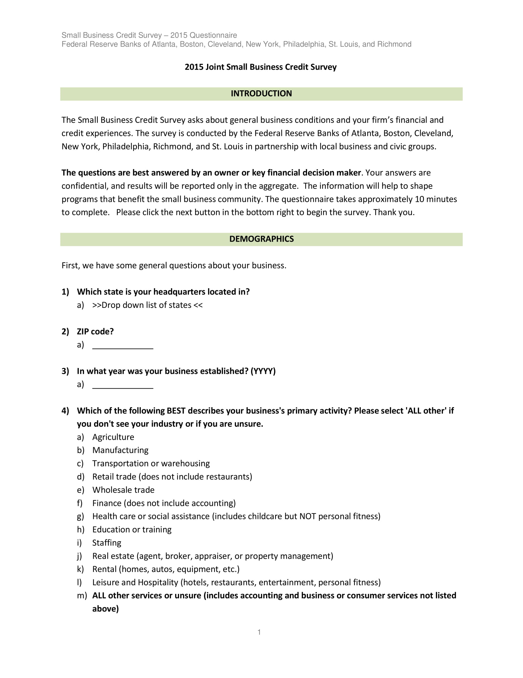 FREE 2+ Business Demographic Survey Forms in MS Word | PDF | Excel