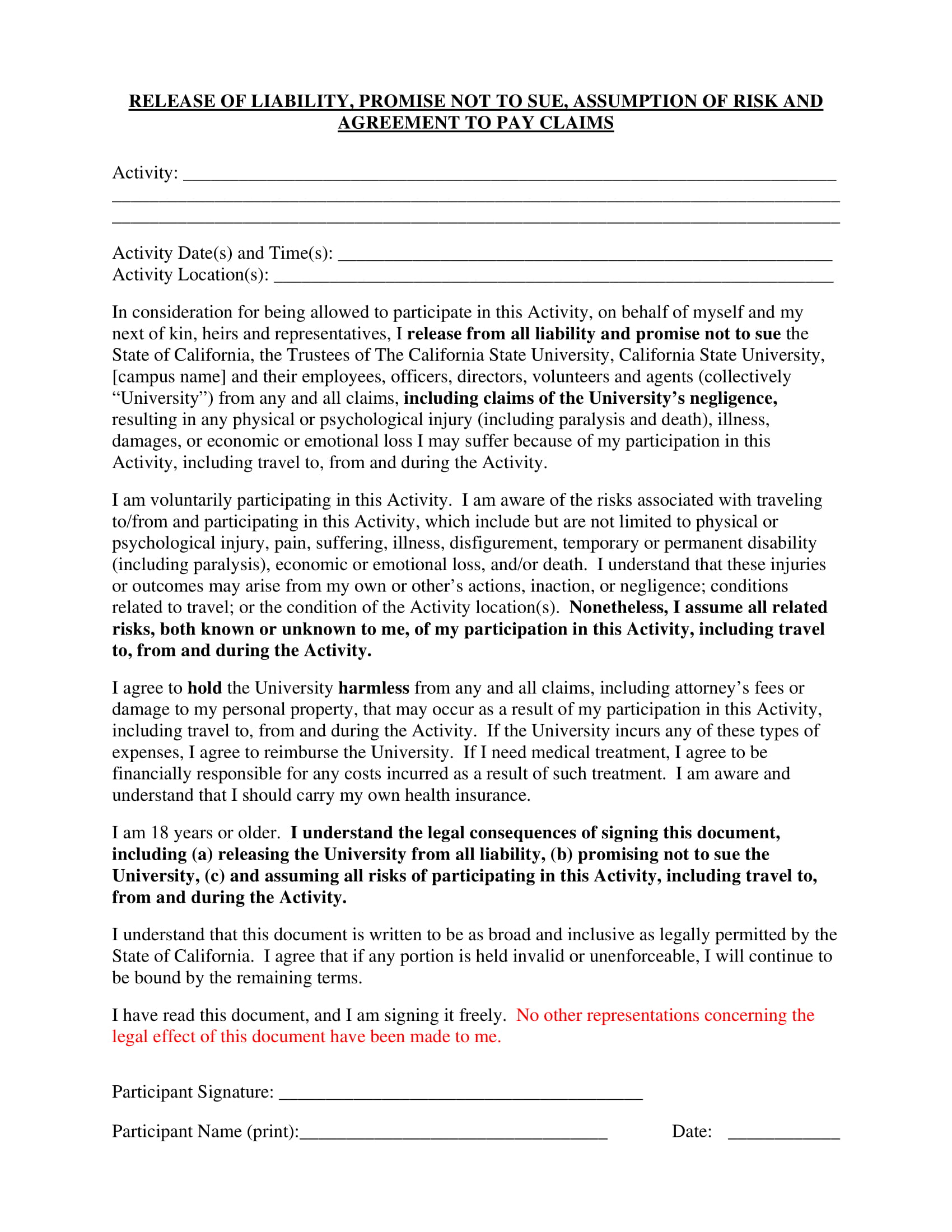 FREE 14+ Legal Waiver Forms in PDF | MS Word