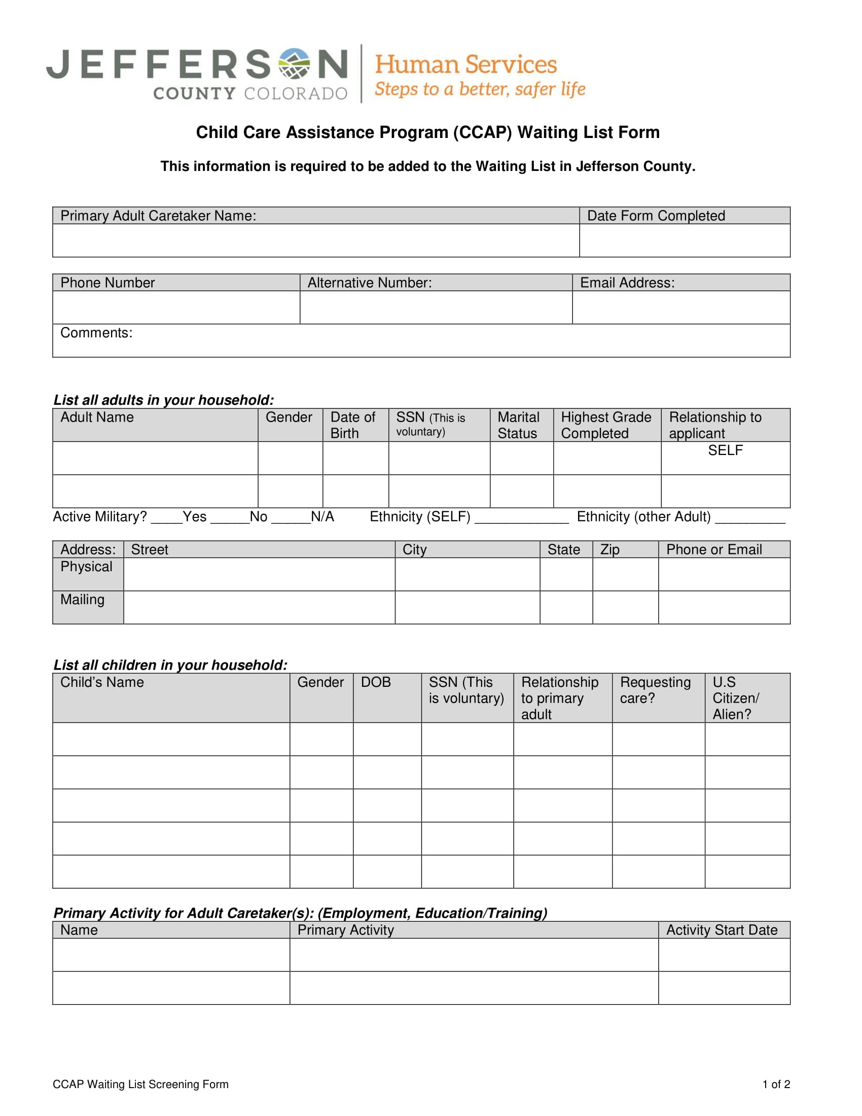 FREE 29+ Waiting List Form Samples, PDF, MS Word, Google Docs, Excel