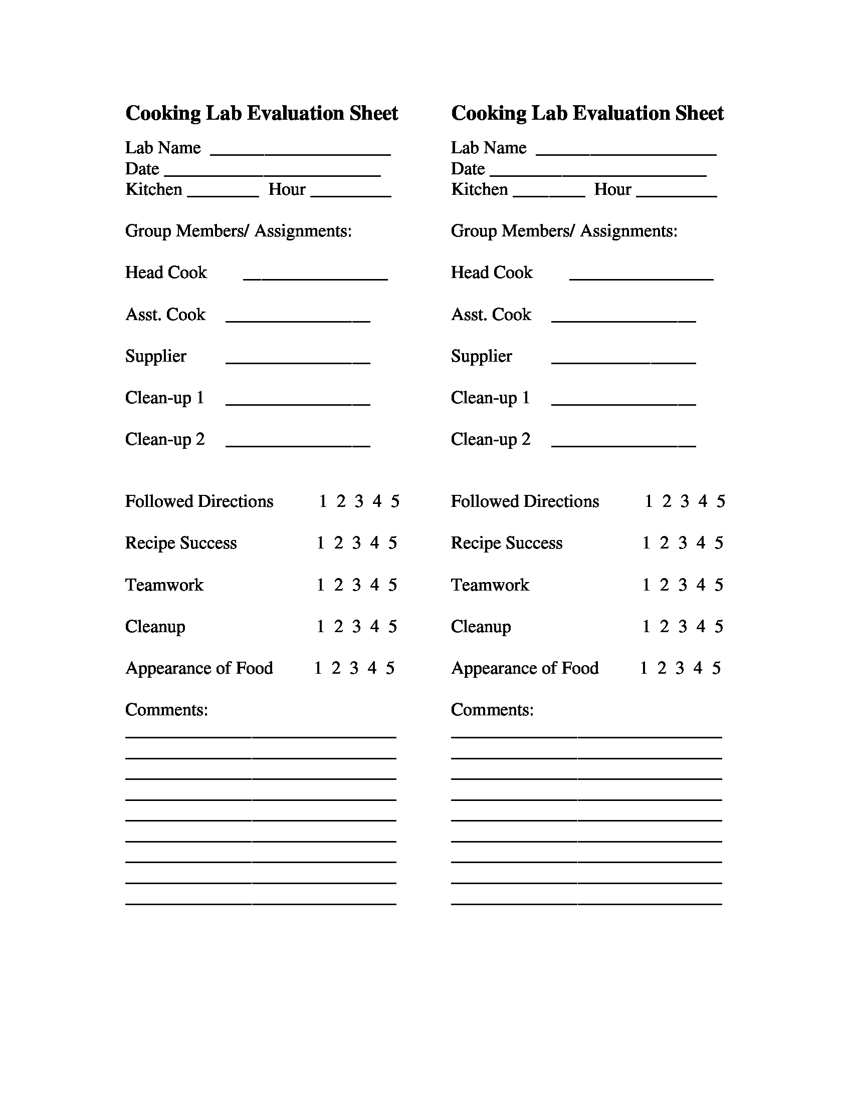 FREE 8 Kitchen Evaluation Forms In PDF MS Word FREE 8 Kitchen Evaluation Forms In PDF MS Word