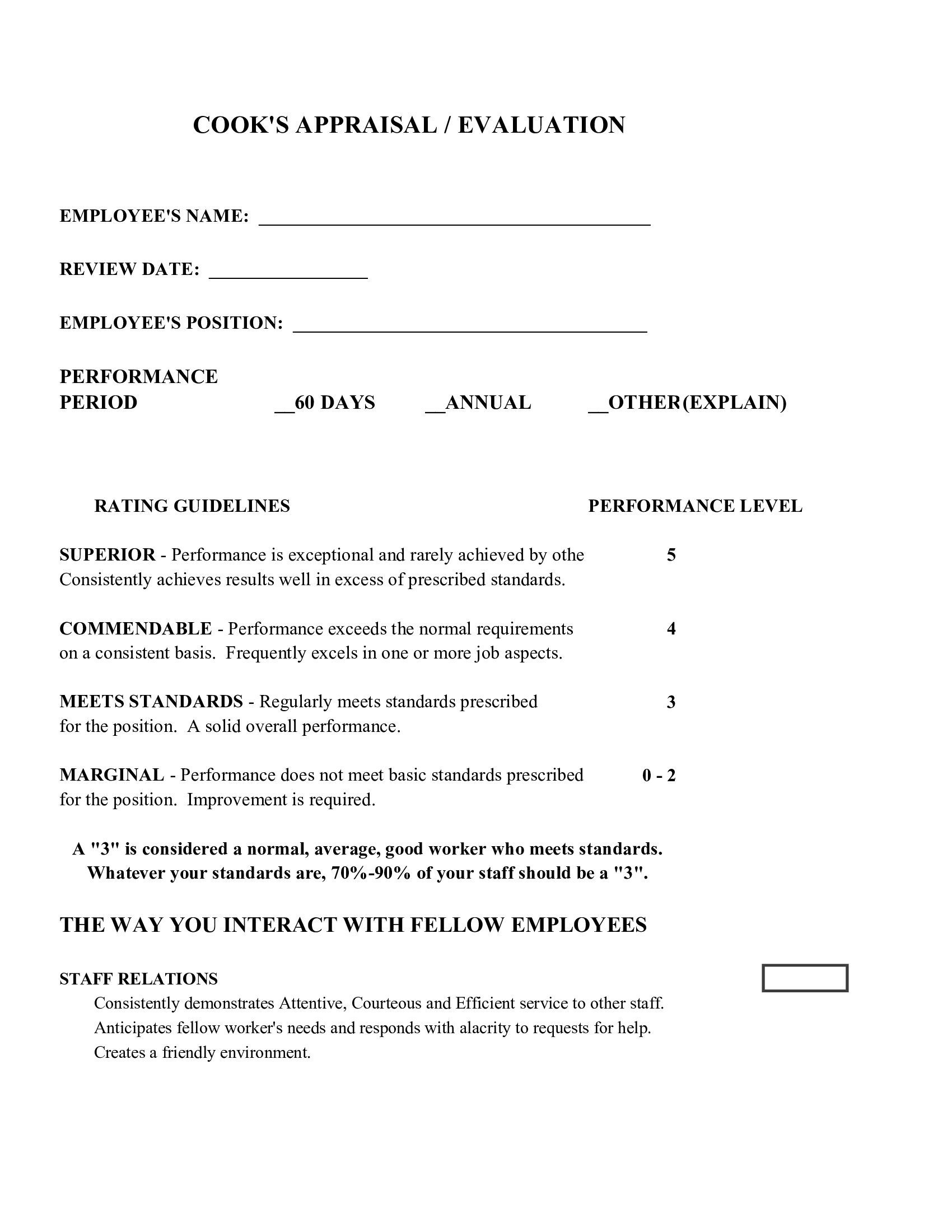 FREE 11+ Chef Evaluation Form Samples, PDF, MS Word, Google Docs, Excel