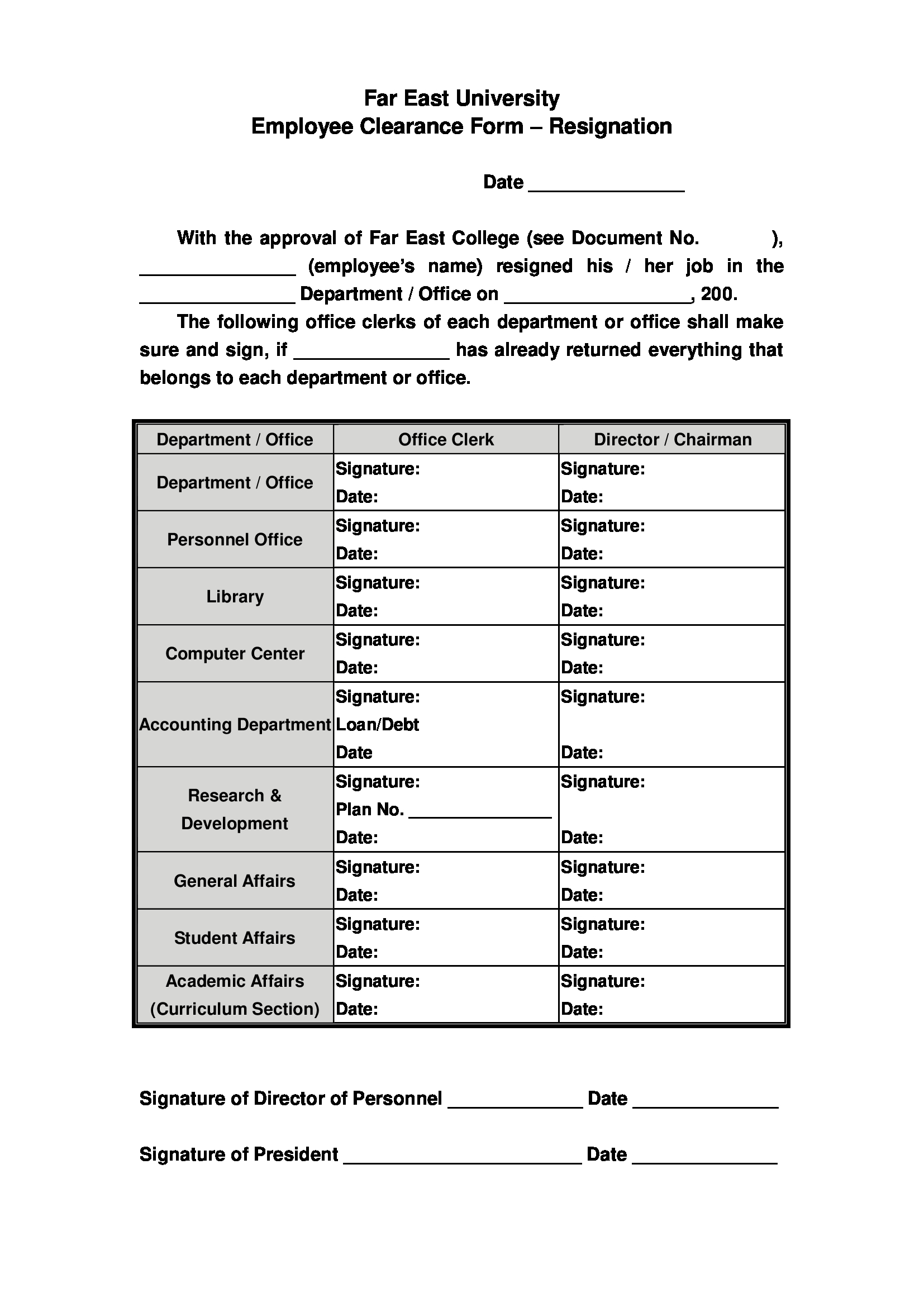 FREE 13+ Company Clearance Forms in PDF | MS Word
