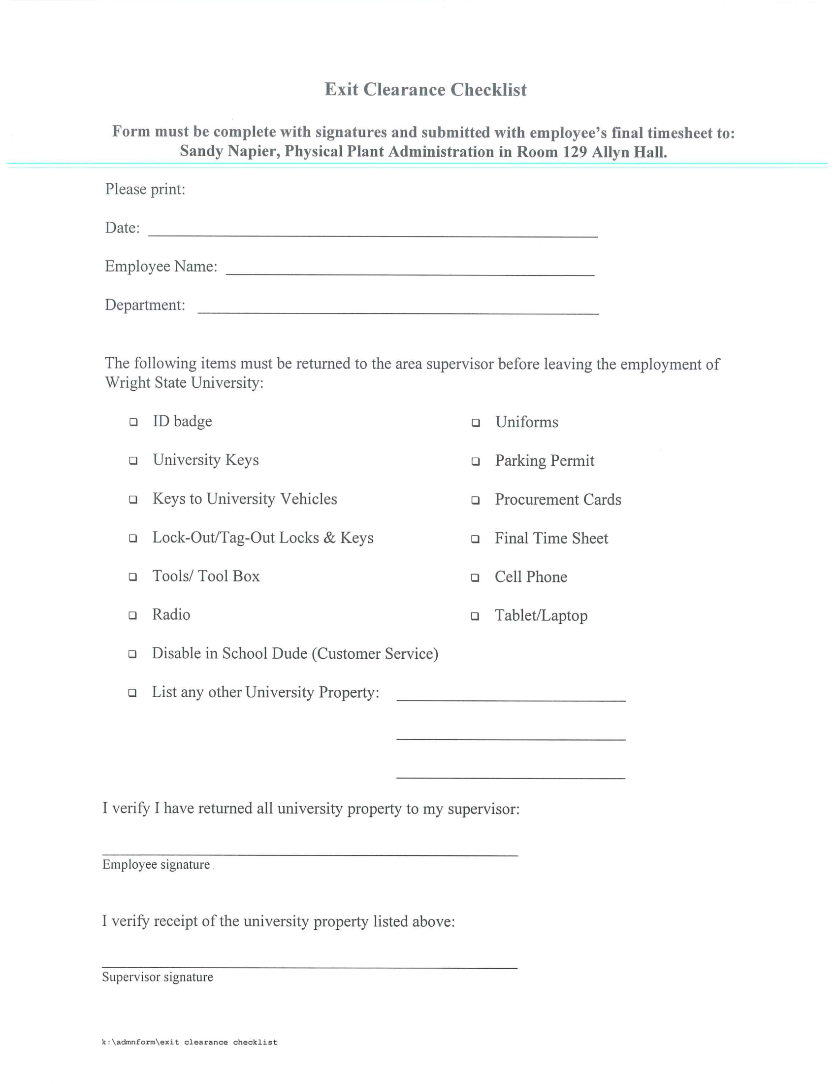 FREE 16+ Company Exit Clearance Form Samples, PDF, MS Word, Google Docs
