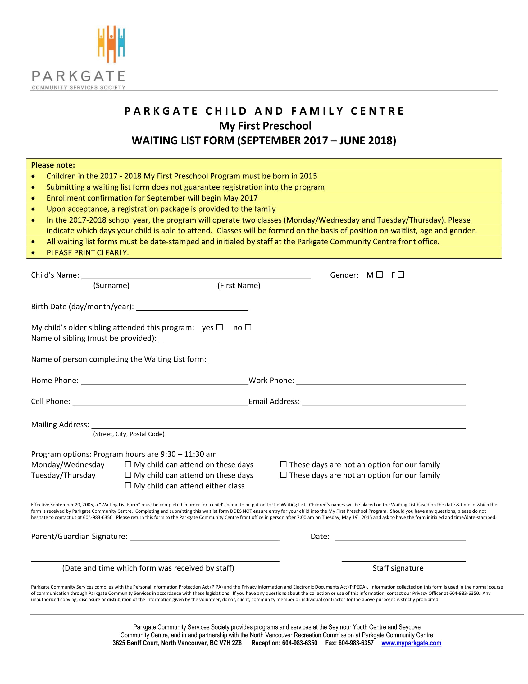 FREE 29+ Waiting List Form Samples, PDF, MS Word, Google Docs, Excel
