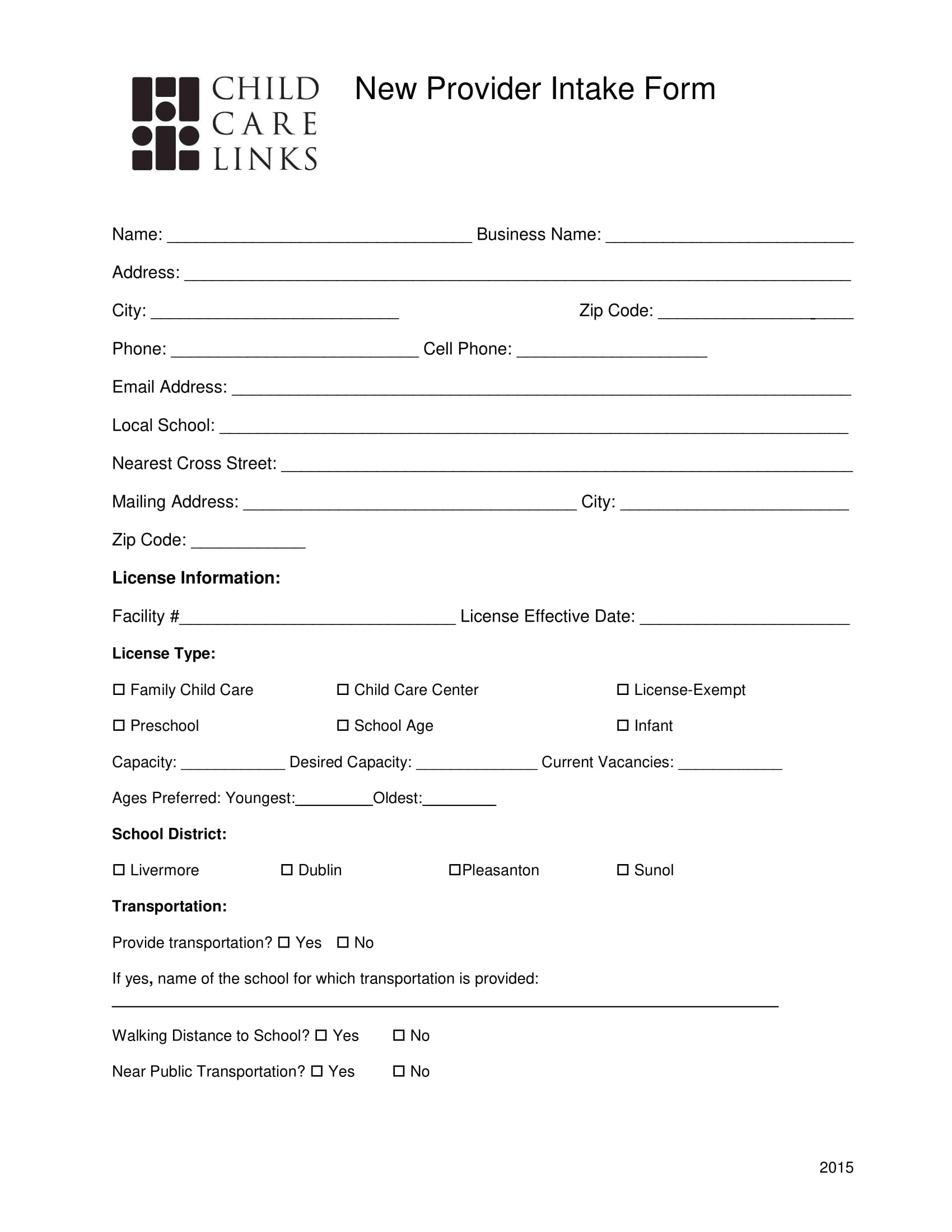 FREE 3+ Care Provider Intake Forms in PDF