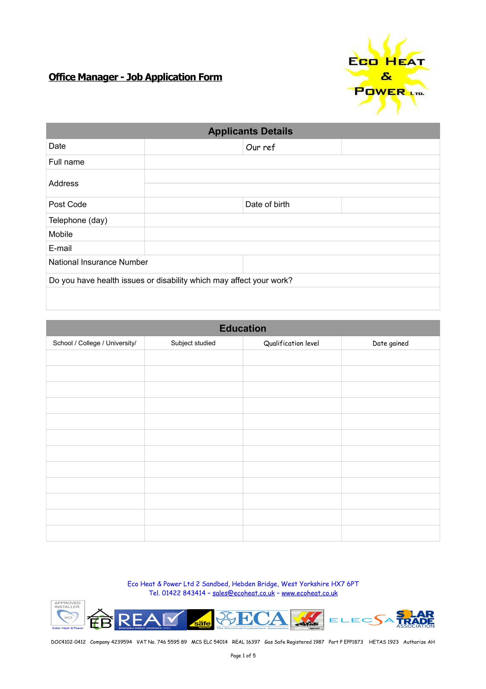 FREE 8+ Manager Job Application and Review Forms in PDF