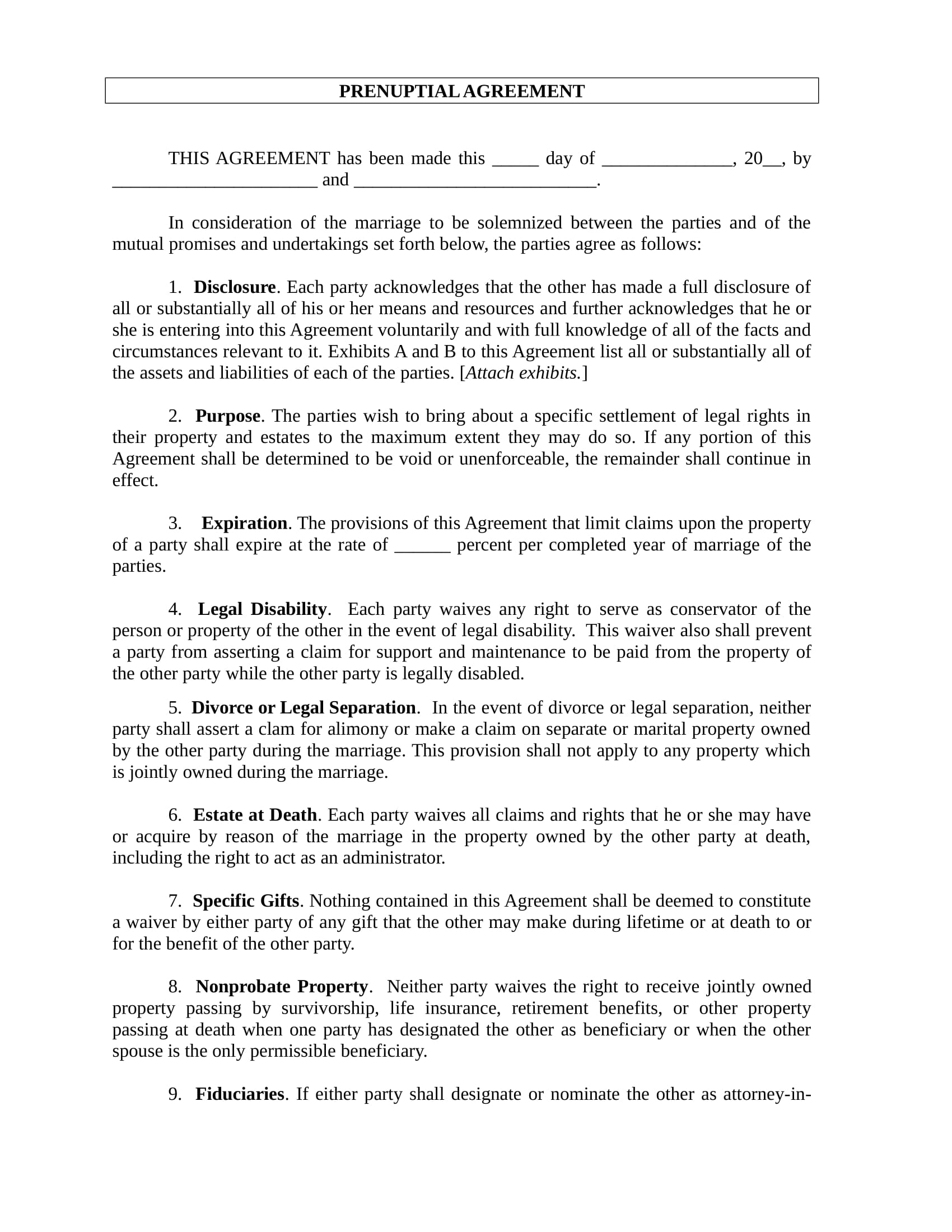 FREE 2+ Premarital Contract Forms in PDF | MS Word