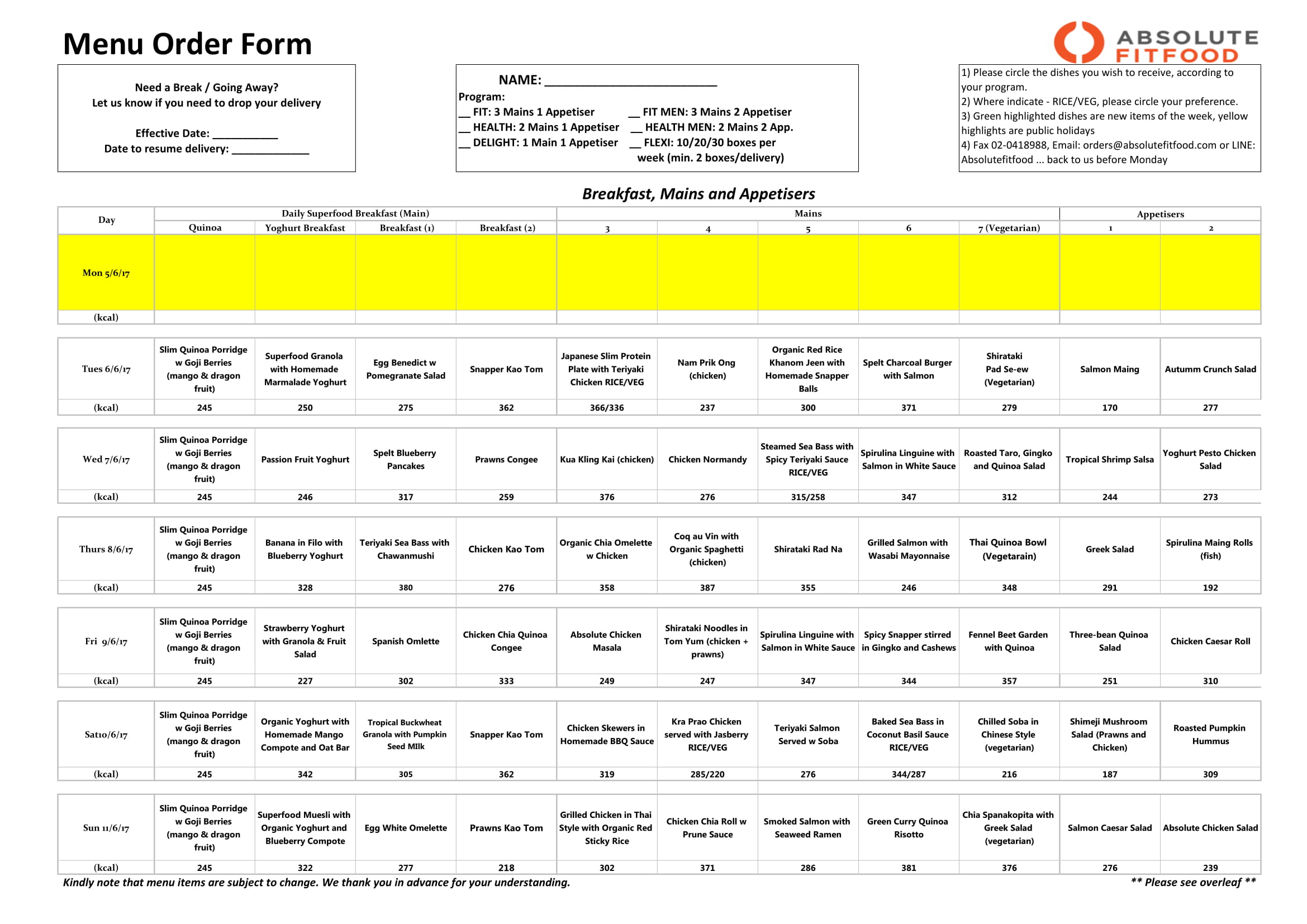 FREE 22+ Menu Form Samples, PDF, MS Word, Google Docs