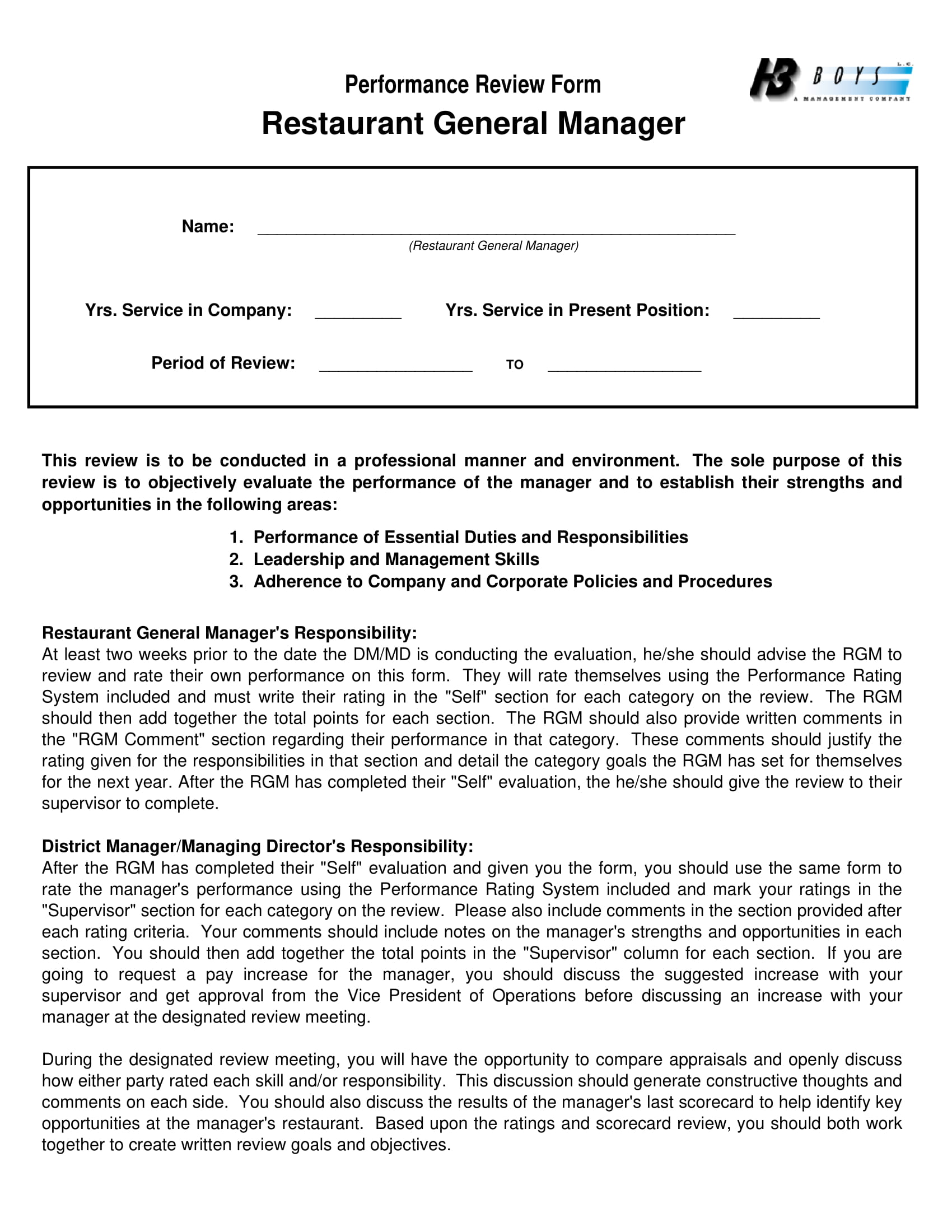FREE 11+ Restaurant Employee Evaluation Form Samples, PDF, MS Word ...