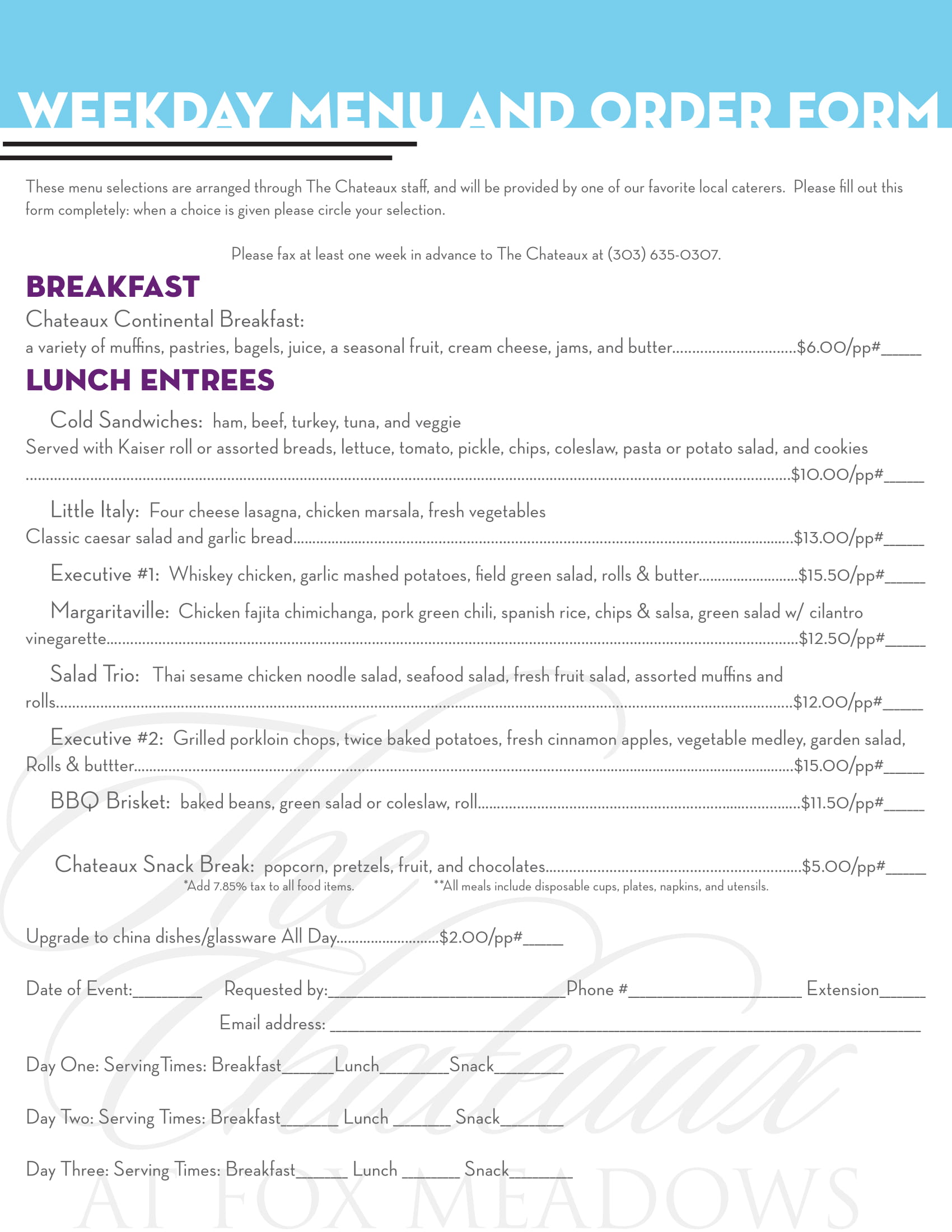FREE 22+ Menu Form Samples, PDF, MS Word, Google Docs