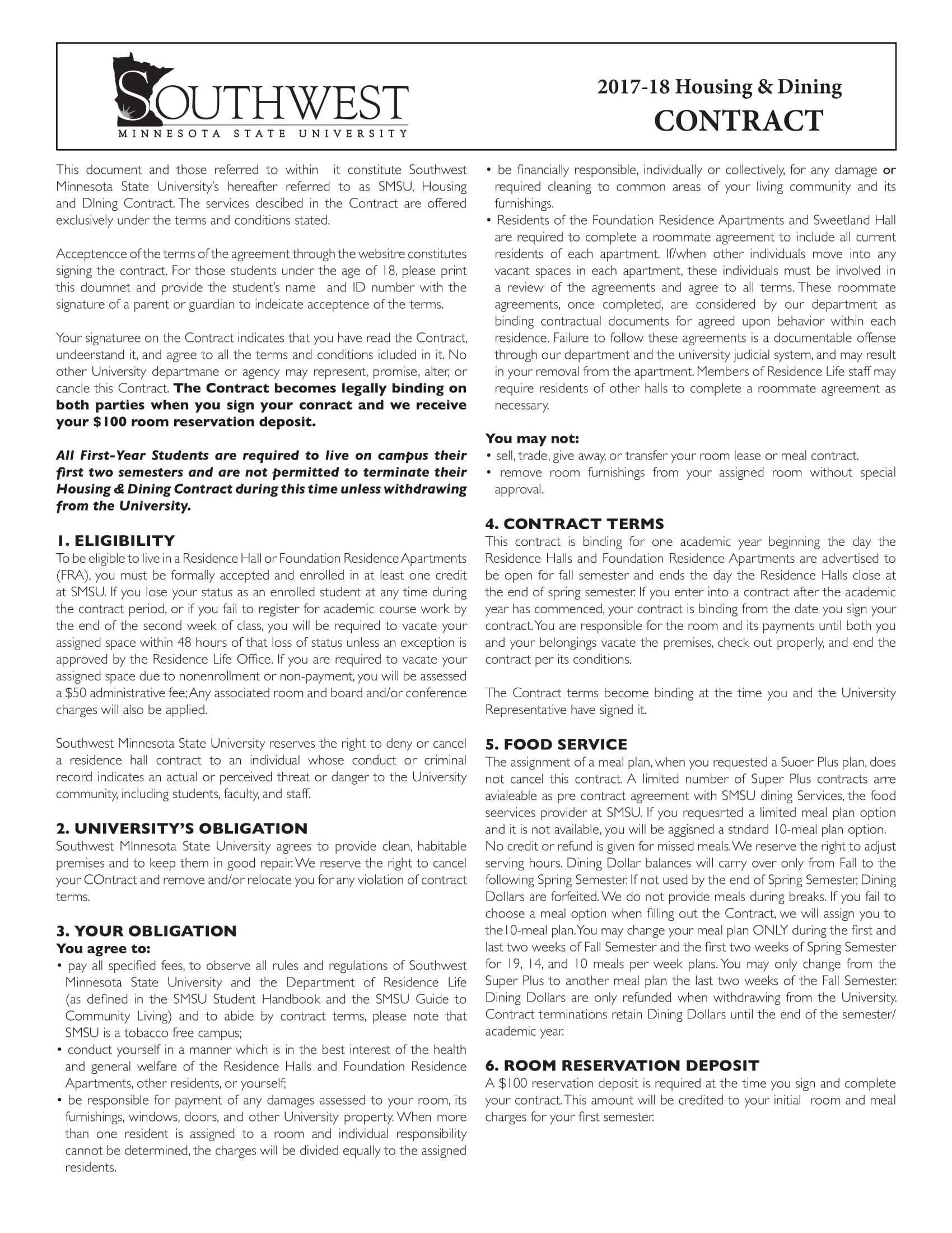 FREE 5+ Housing Contract Forms in PDF