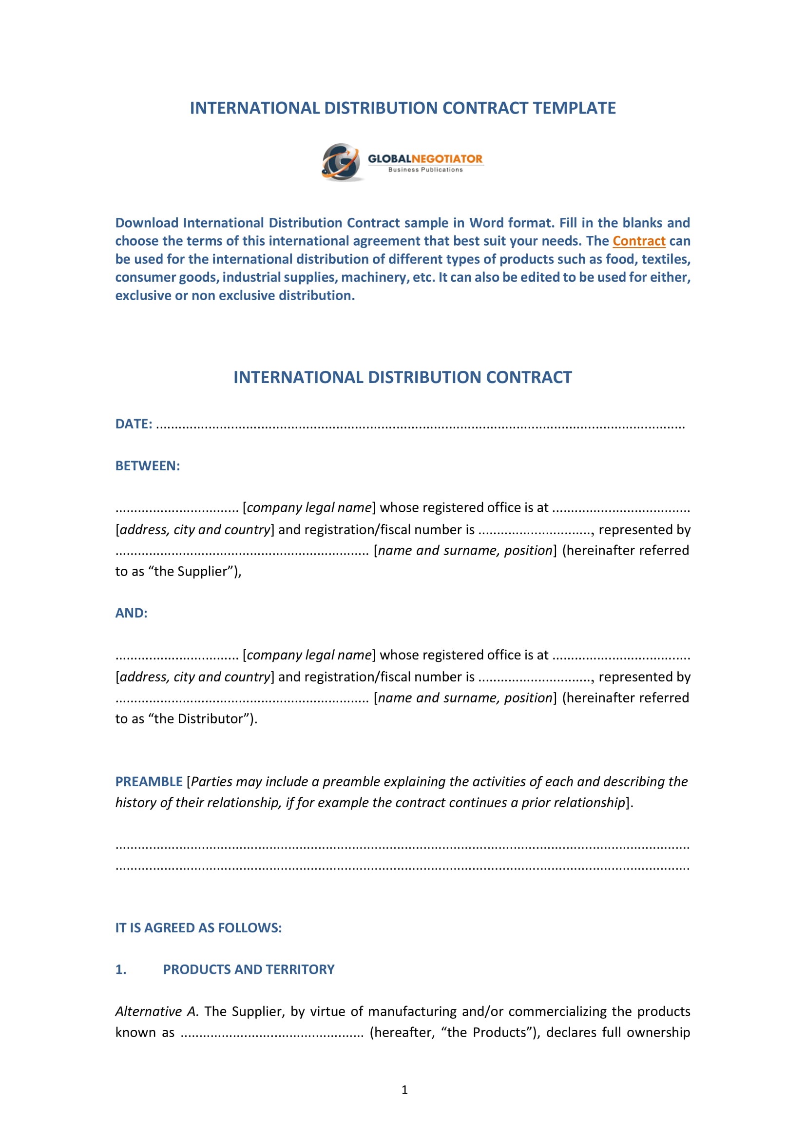 FREE 13+ Distributorship Agreement Contract Form Samples, PDF, MS Word ...