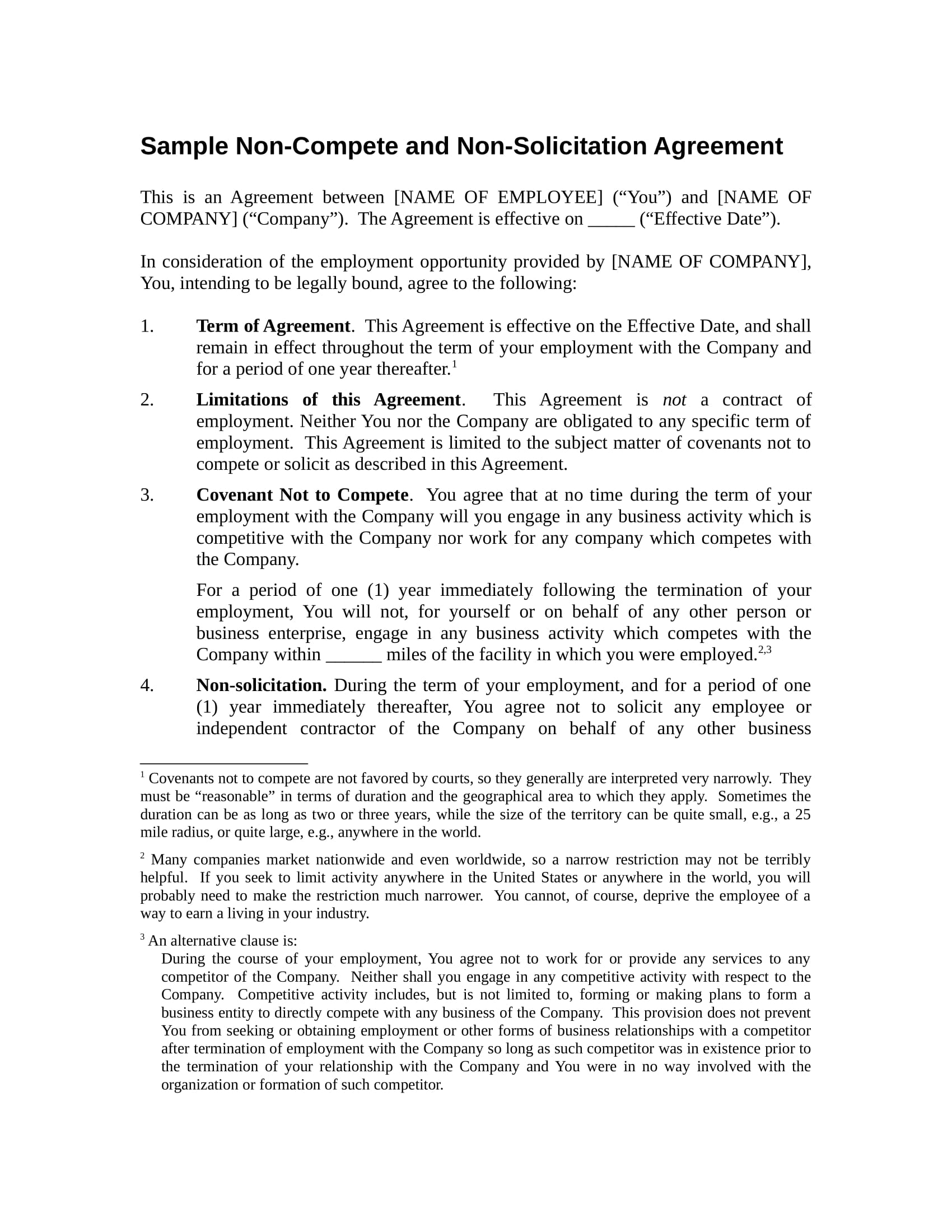 FREE 8+ Non-Competition Agreement Contract Forms in PDF | MS Word