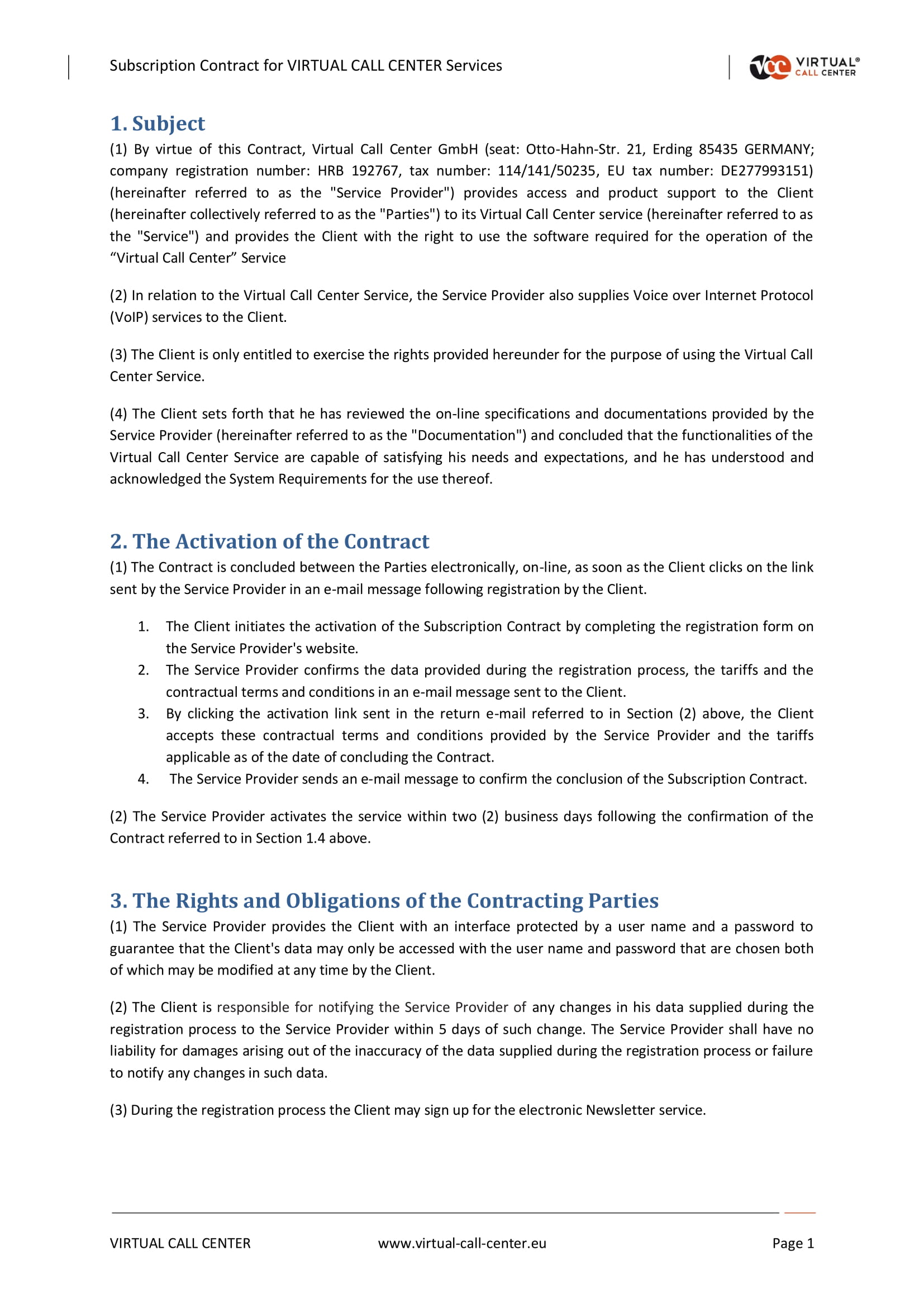 FREE 5+ Subscription Contract Forms in PDF | MS Word