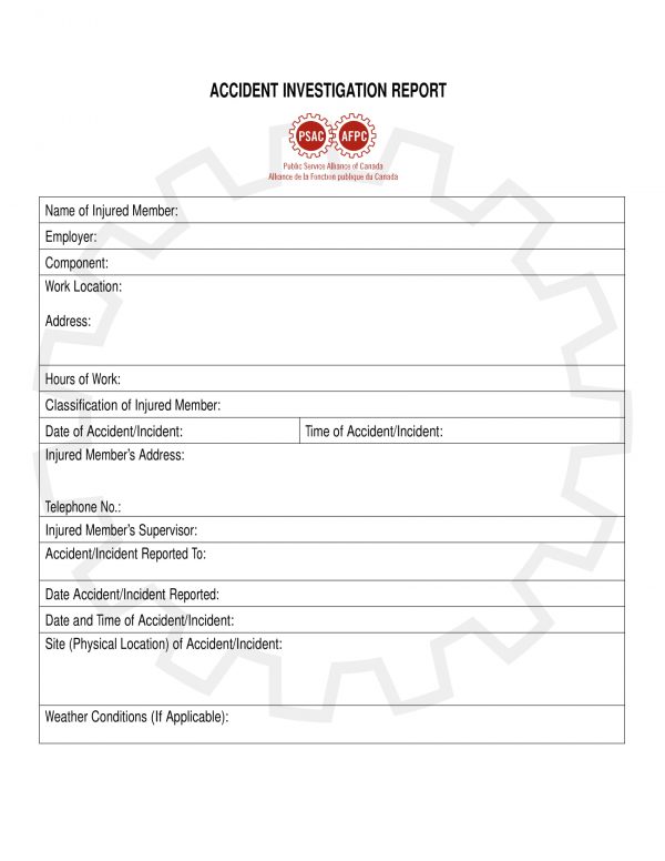 FREE 6+ Accident Investigation Form Samples in PDF | MS Word
