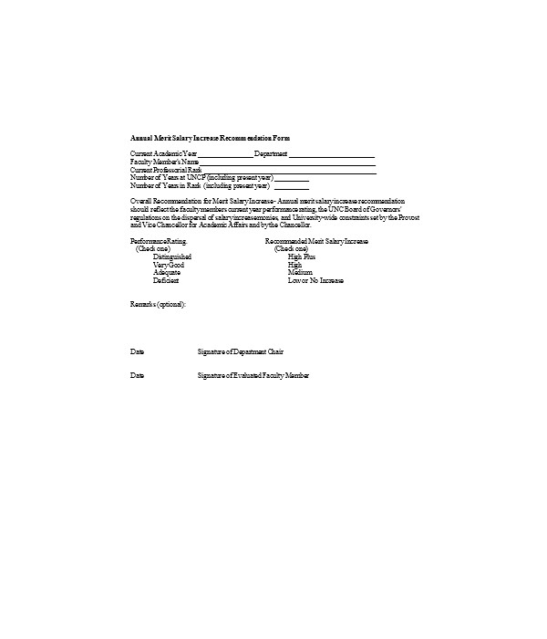 FREE 4+ Merit Increase Recommendation Forms in PDF | MS Word