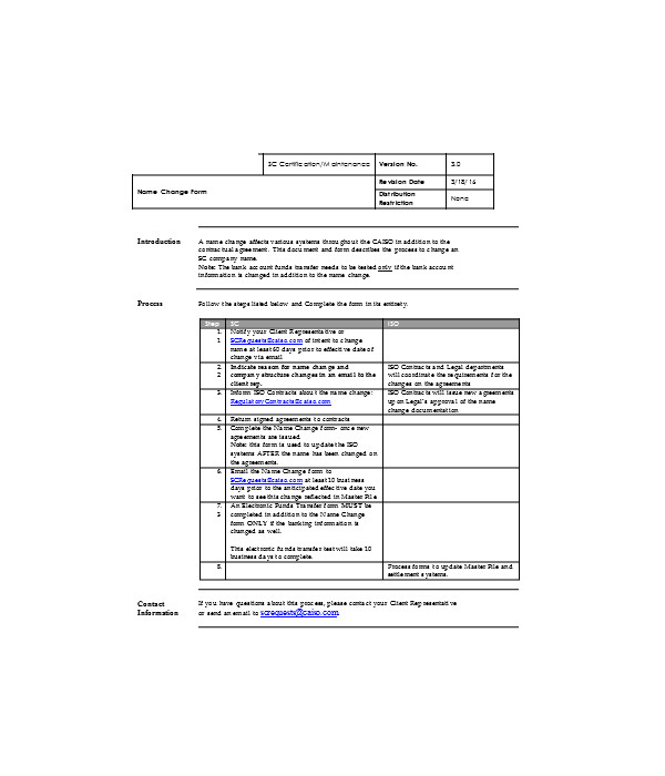 FREE 4+ Legal Name Change Forms in PDF | MS Word