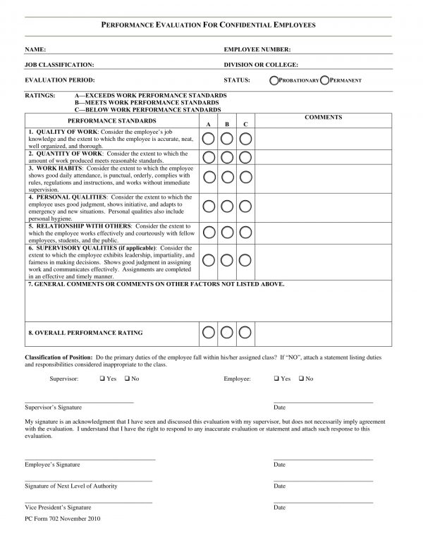 FREE 11+ Confidential Evaluation Forms in PDF | MS Word