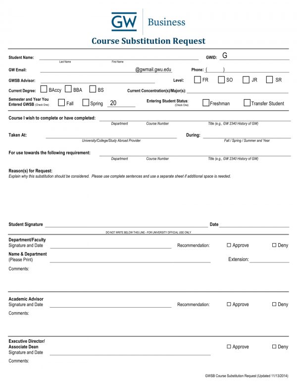 FREE 11+ Substitution Forms in PDF | MS Word