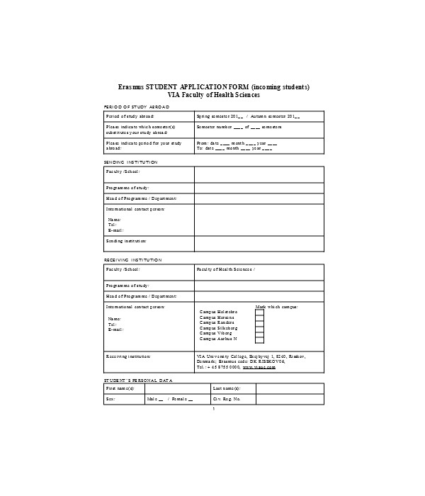 FREE 13+ Current Student Forms in PDF | MS Word