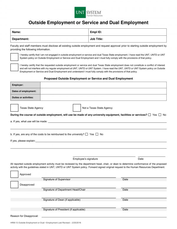 FREE 6+ Dual Employment Request Forms in PDF | MS Word | Excel