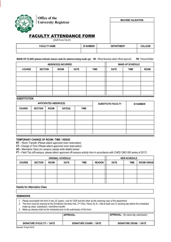 FREE 14+ Faculty and Students Forms in PDF | MS Word | Excel