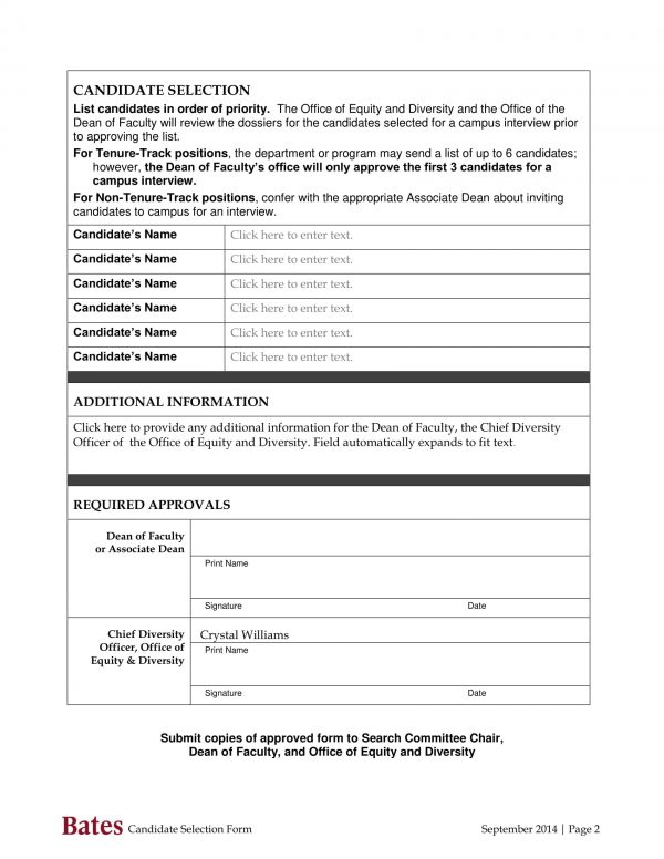 FREE 4+ Candidate Selection Forms in PDF | Excel | MS Word