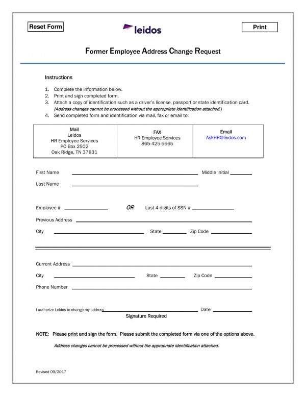 FREE 11+ Change of Address Forms in PDF | MS Word | Excel