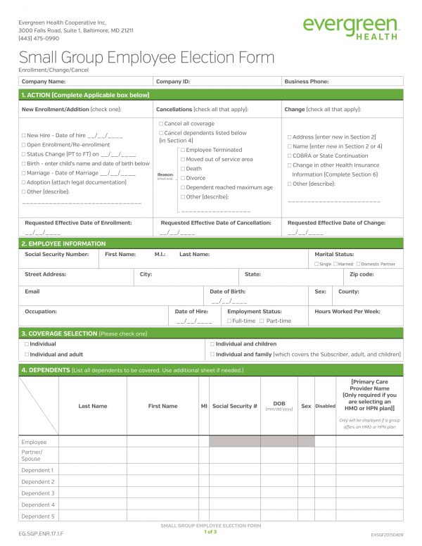 FREE 11+ Employee Election Forms in PDF | MS Word