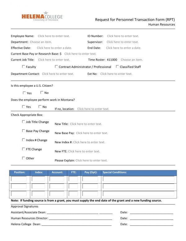 FREE 5+ Personnel Transaction Request Forms in PDF | MS Word