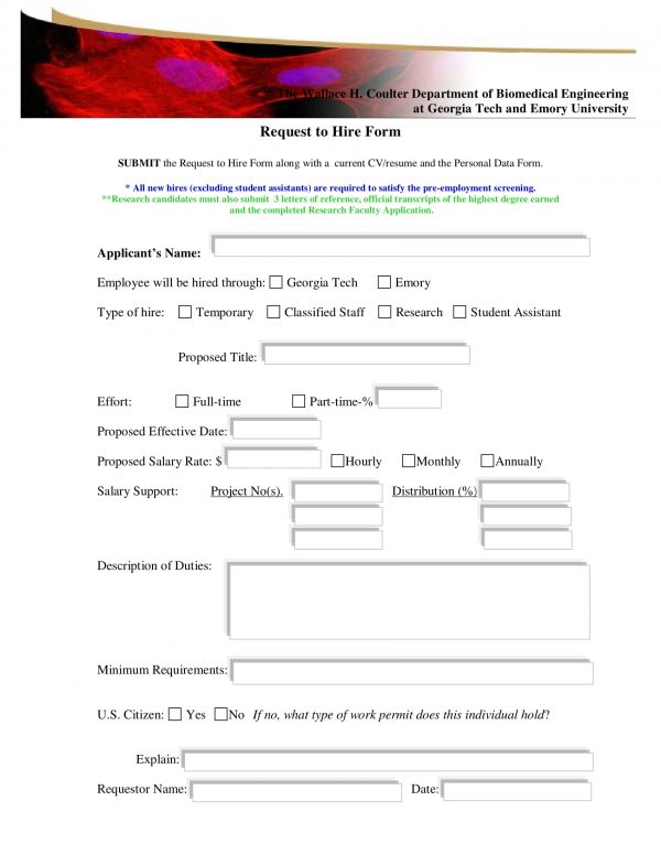 FREE 5+ Request to Hire Forms in PDF | Excel