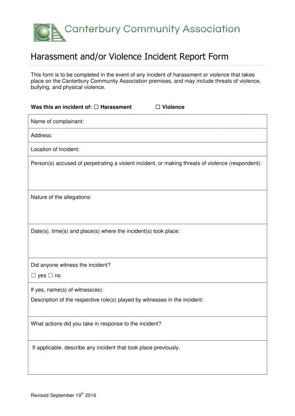 FREE 7+ Violent Incident Report Forms in PDF | MS Word