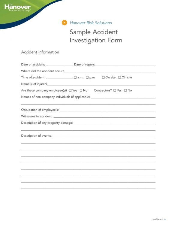 FREE 6+ Accident Investigation Form Samples in PDF | MS Word