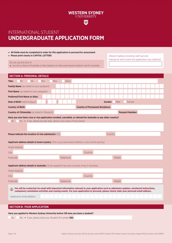 FREE 10+ Undergraduate Application Forms in PDF | MS Word