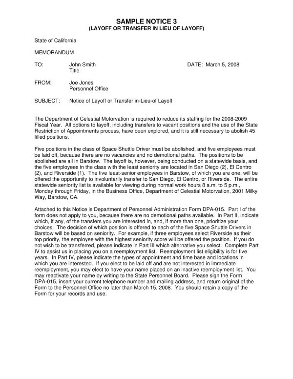 FREE 3+ Layoff Notice Forms in PDF | MS Word