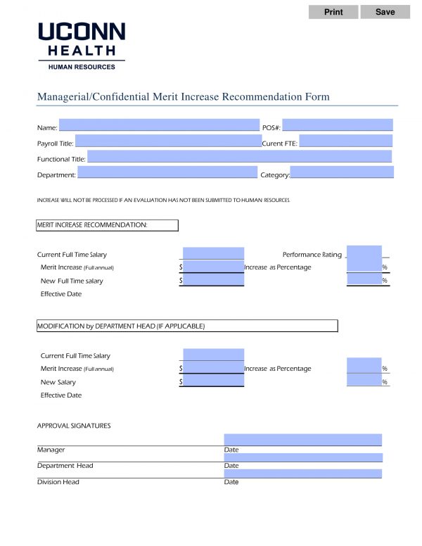 FREE 4+ Merit Increase Recommendation Forms in PDF | MS Word