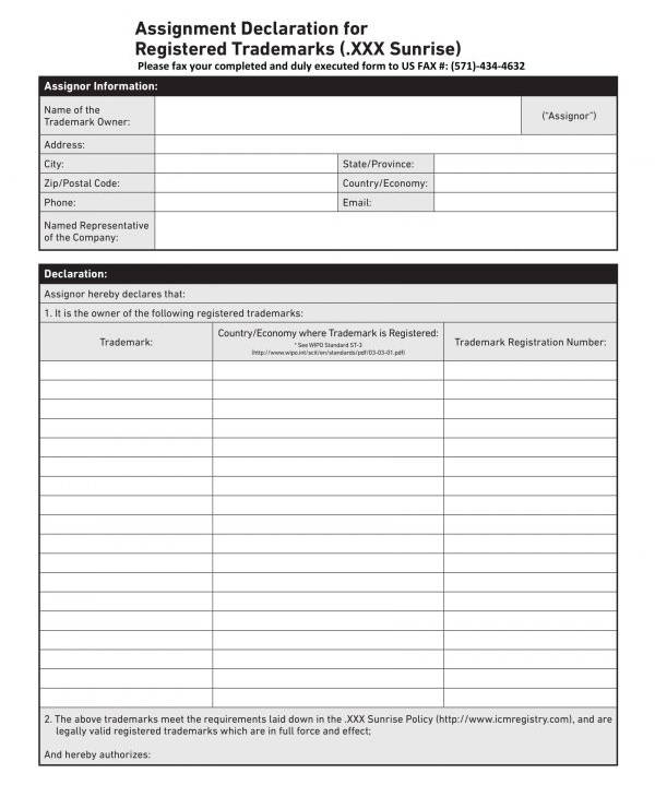 FREE 10+ Trademark Assignment Forms in PDF | MS Word