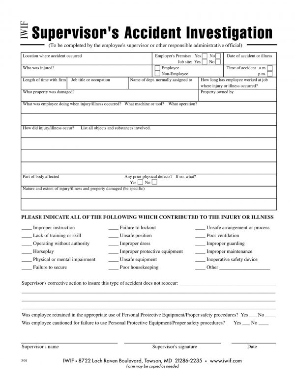 FREE 6+ Accident Investigation Form Samples in PDF | MS Word