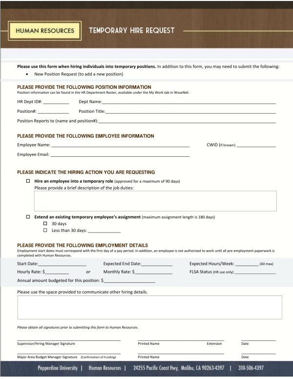 FREE 5+ Request to Hire Forms in PDF | Excel
