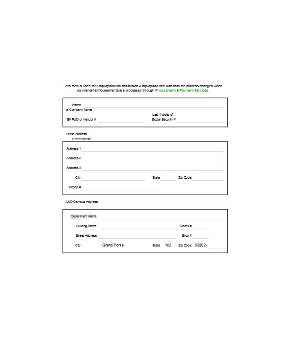 FREE 11+ Change of Address Forms in PDF | MS Word | Excel