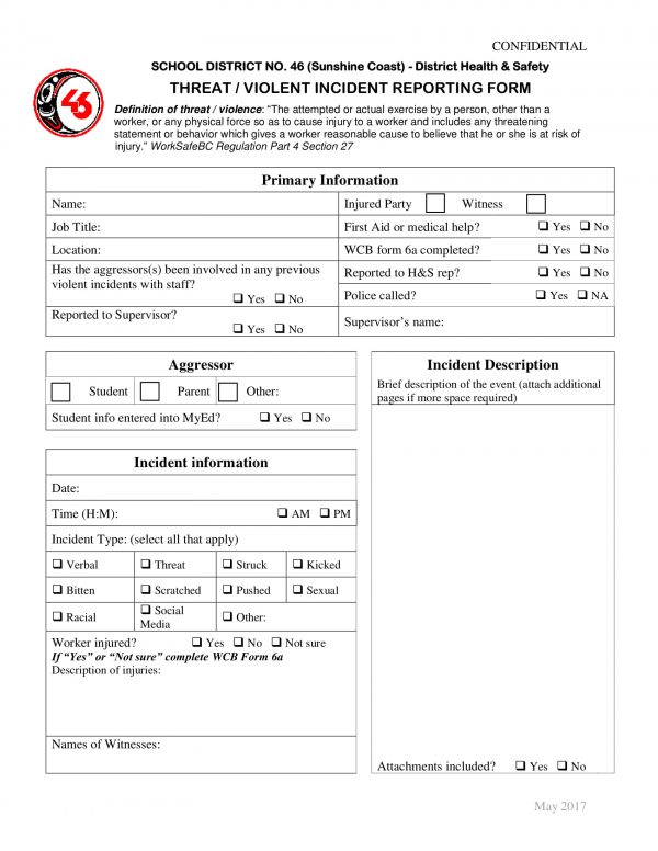 FREE 7+ Violent Incident Report Forms in PDF | MS Word