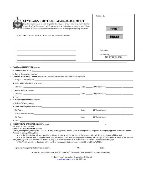 FREE 10+ Trademark Assignment Forms in PDF | MS Word