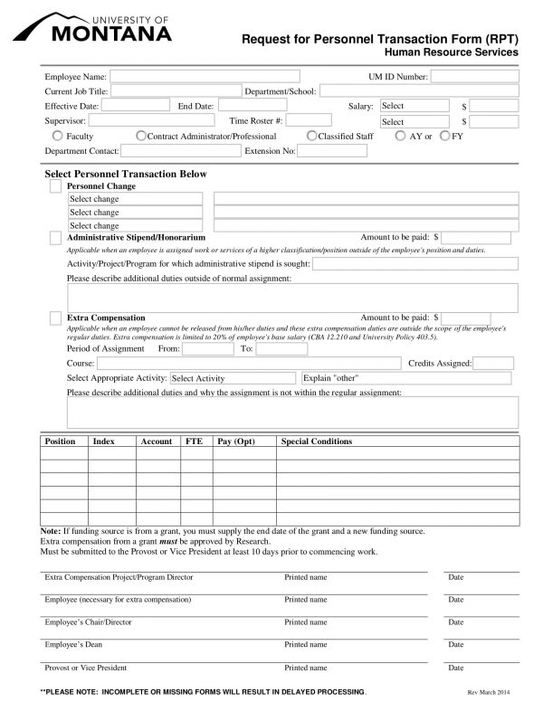 FREE 5+ Personnel Transaction Request Forms in PDF | MS Word