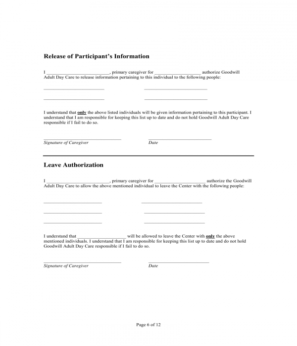 FREE 5+ Daycare Authorization Forms in PDF
